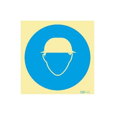 Obligation sign, protective helmet
