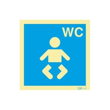 Information sign, toilet facilities for babies