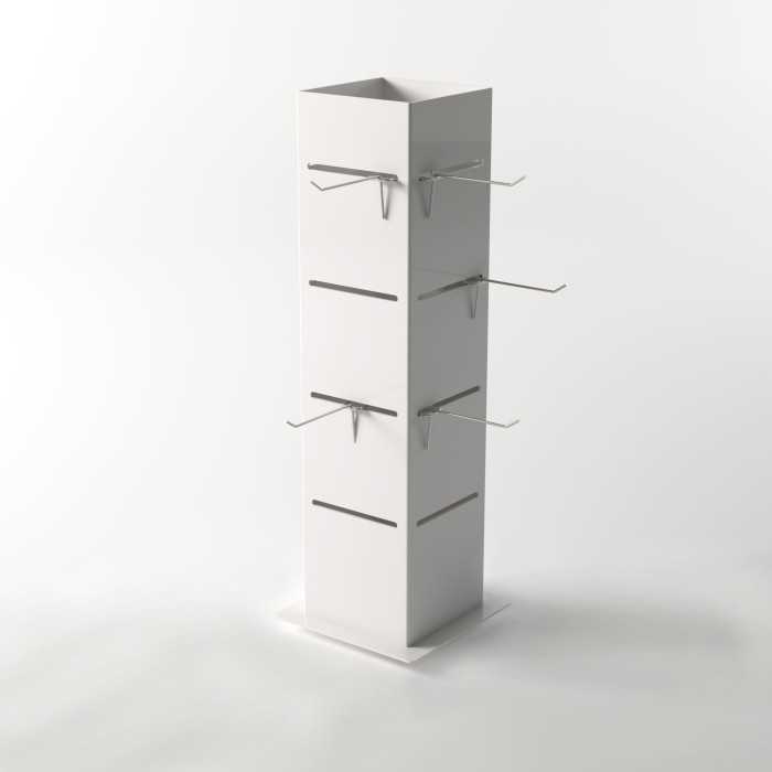 Expositor rotativo c/ ganchos Medida 25x25x40cm - preto